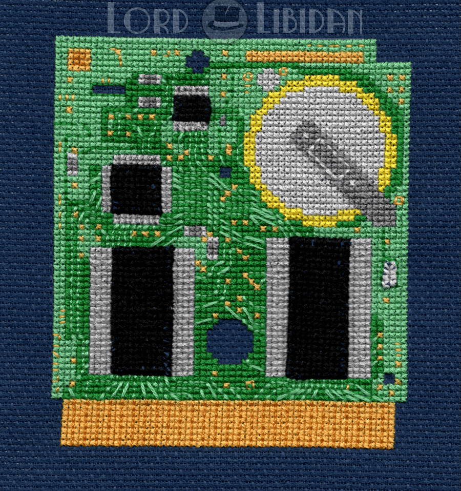Pokemon Blue PCB Cross Stitch by Lord Libidan