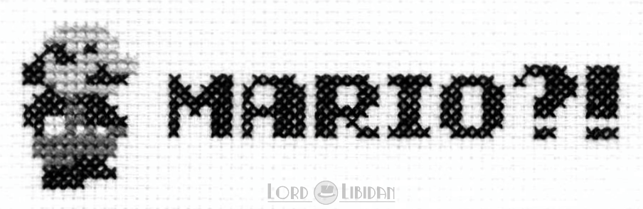 Bald Mario Cross Stitch by Lord Libidan