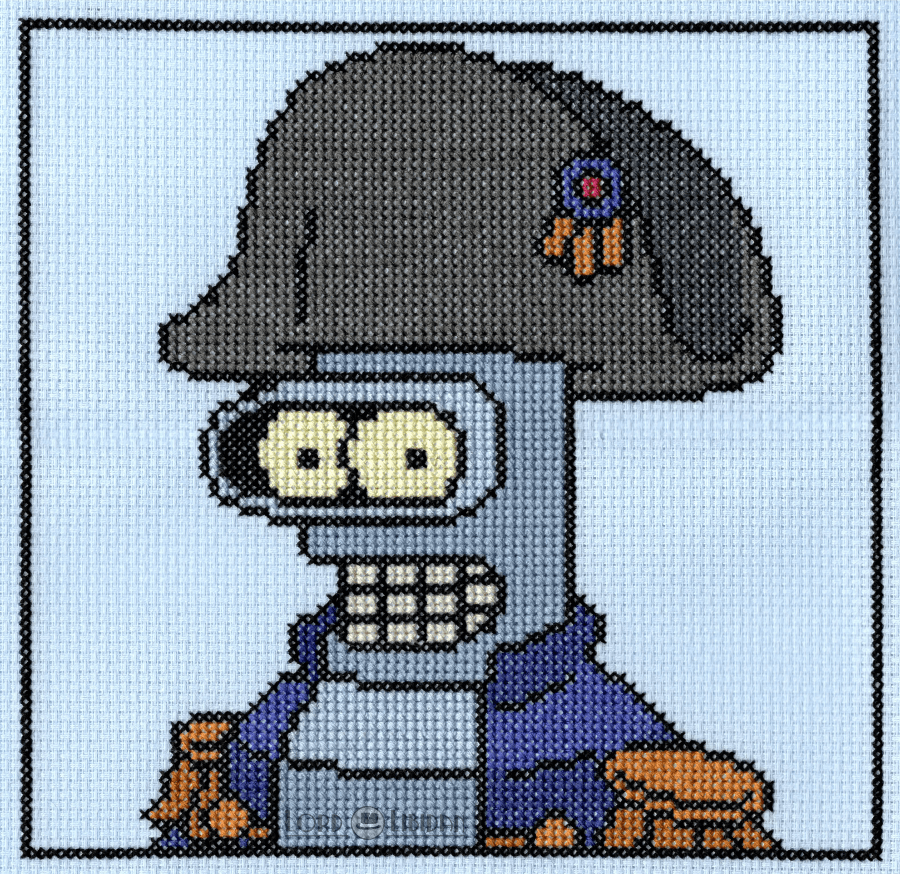Admiral Bender NFT Cross Stitch by Lord Libidan